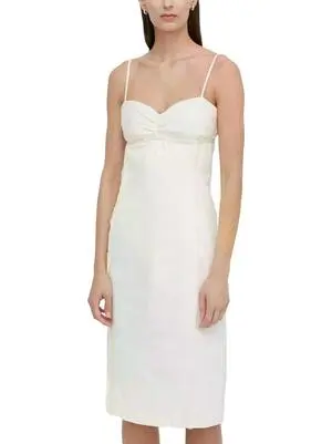 SAMSOE SAMSOE Ruched-bust Midi Dress - Neutrals