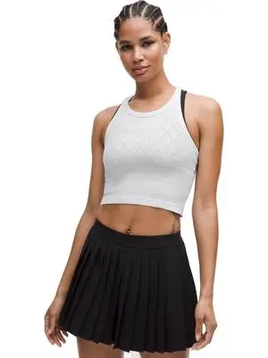 Lululemon Swiftly Tech Cropped Round-neck Tank Top 2.0 - Diamond Drop White