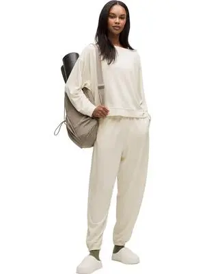 Lululemon Becalm Oversized Mid-Rise Pant Light Ivory