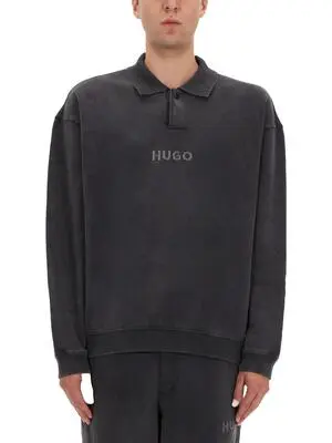 Hugo Polo Sweatshirt "delwy - Grey