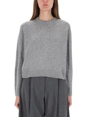 Theory Cashmere Cropped Sweater - Grey