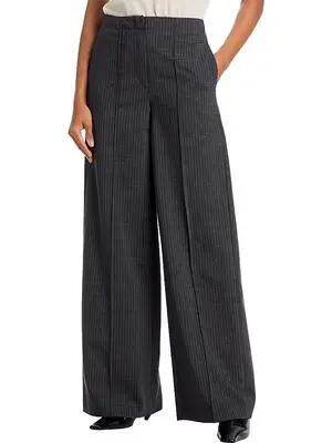 Rag & Bone Irina Pinstripe Wide-leg Pants - Gray