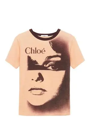 Chloé Crew-neck Logo T-shirt - Tender Orange