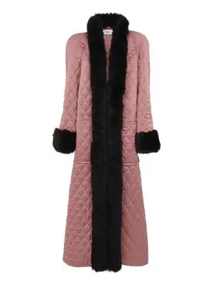 Chloé Long Hybrid Coat In Technical Satin - Ginger Brown