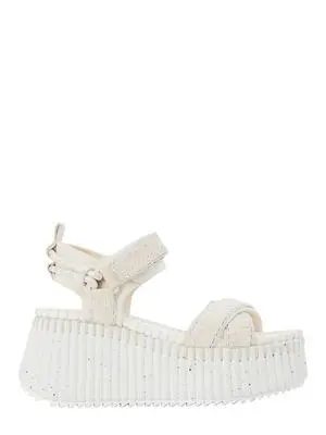 Chloé Nama Wedge Sandals White