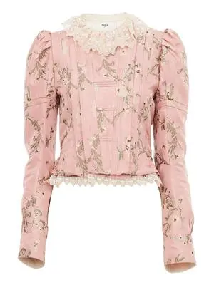 Chloé Fitted Jacket In Jacquard Taffeta - Tan Rose
