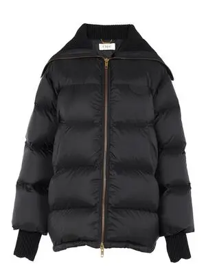 Chloé Shiny Nylon Puffer Jacket - Black