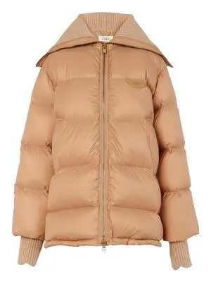 Chloé High-neck Puffer Jacket - Pearl Beige