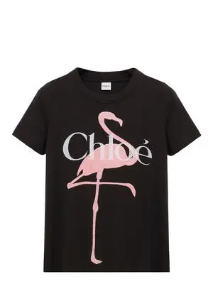 Chloé Logo Jersey T-shirt - Ash Black