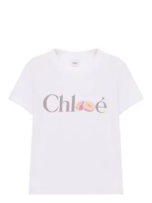 Chloé Logo Jersey T-shirt - White