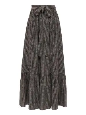Chloé Gathered Midi Skirt - Black - White