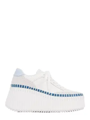 Chloé Nama Wedge Sneakers - Denim Blue