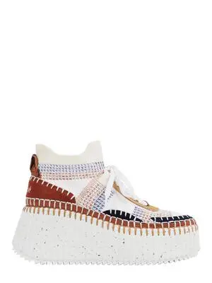 Chloé Nama Wedge Sneakers Red Sand