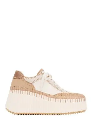 Chloé Nama Wedge Sneakers Soft Powder