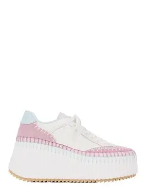 Chloé Nama Wedge Sneakers Ivory Lilac