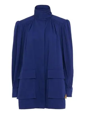 Chloé High-neck Canvas Jacket - Fresh Indigo