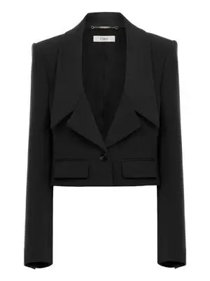 Chloé Cropped Tailored Jacket - Black
