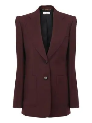 Chloé Single-breasted Tailored Wool Gabardine Jacket - Deep Purple