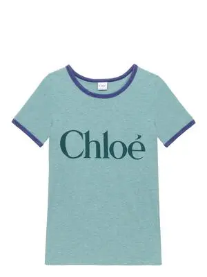 Chloé Fitted Logo T-shirt - Green - Purple