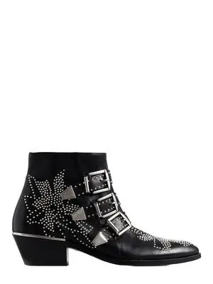 Chloé Susanna Studded Ankle Boots - Black Silver