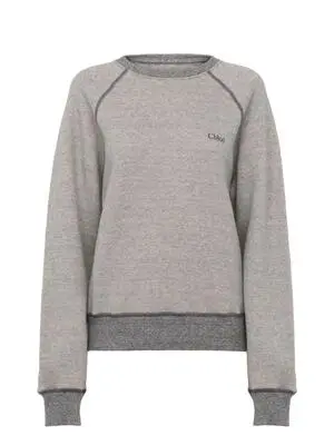 Chloé Logo Fleece Sweater - Vapor Grey
