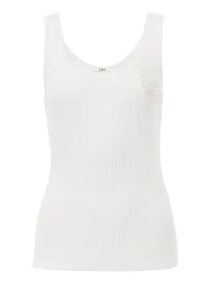 Chloé Tank Top With Logo - White