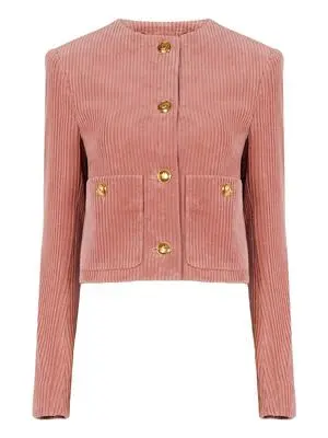 Chloé Velvet Corduroy Boxy Jacket - Wild Pink
