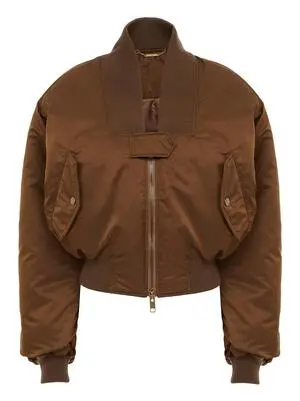 Chloé Nylon Bomber Jacket - Authentic Brown