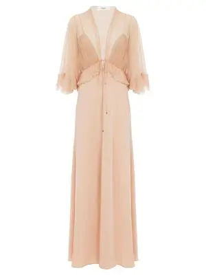 Chloé V-neck Long Dress - Clay Pink