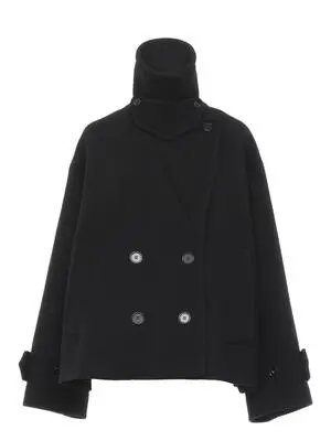 Chloé Oversized Short Wool Coat - Black