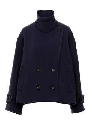 Chloé Oversized Short Coat Iconic Navy
