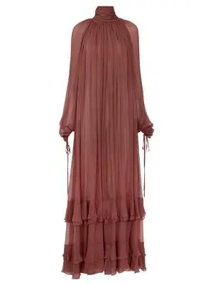 Chloé Gathered Maxi Dress - Woodrose