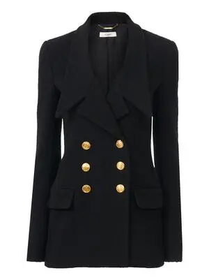 Chloé Double-breasted Bouclette Wool Jacket - Black