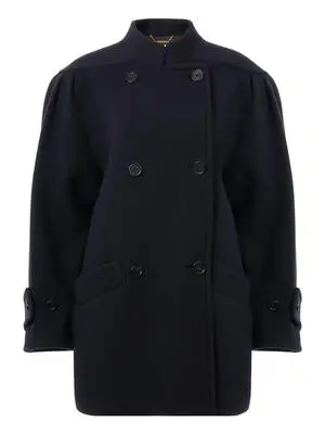 Chloé Wool Double-breasted Coat - Iconic Navy