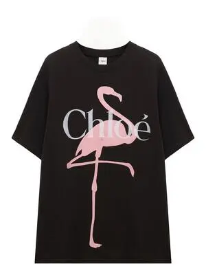 Chloé T-shirt In Organic Cotton Jersey - Ash Black
