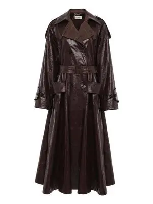 Chloé Coated Long Riding Coat - Deep Purple