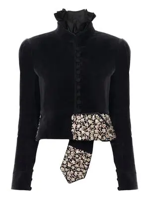 Chloé Fitted Spencer Velvet Jacket - Ash Black