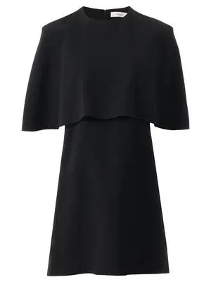 Chloé Cape Effect Viscose Crêpe Dress - Black