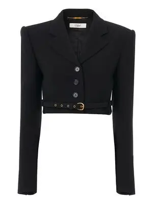 Chloé Cropped Spencer Jacket - Black