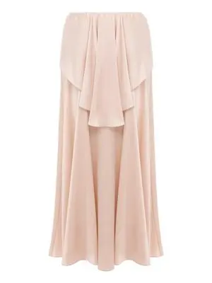 Chloé Layered Flounce Midi Skirt - Rose Dust