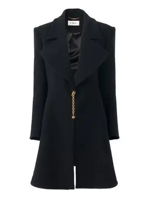 Chloé Wool Bouclette Riding Coat - Black