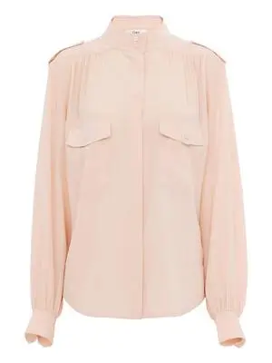 Chloé Gathered Crêpe De Chine Blouse - Delicate Pink