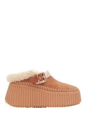 Chloé Nama Wedge Mule - Pottery Brown