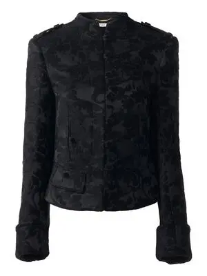 Chloé Fitted Jacket In Floral Velvet - Black