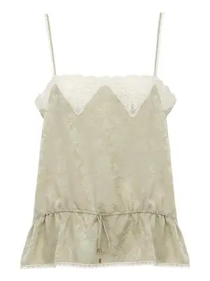 Chloé Drawstring Camisole Top - Clear Green
