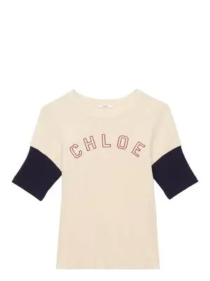 Chloé Fitted Logo T-shirt - Iconic Milk