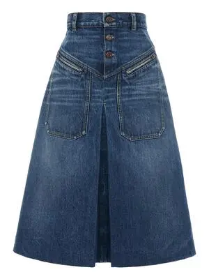 Chloé Knee-length Denim Skirt - Hazy Blue