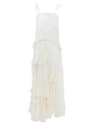 Chloé Embroidered Lace Maxi Dress - Iconic Milk