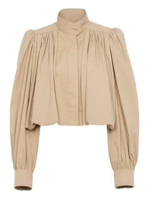 Chloé Gathered Boule Jacket - Smoky Beige
