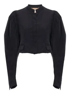 Chloé Puff-sleeve Cropped Jacket - Black